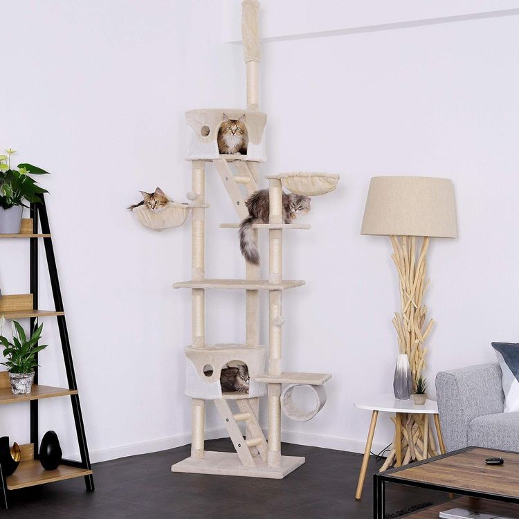 XXL Kratzbaum Katzenbaum Stabiler Kletterbaum Spielhaus Turm (Neu und originalverpackt) in ...