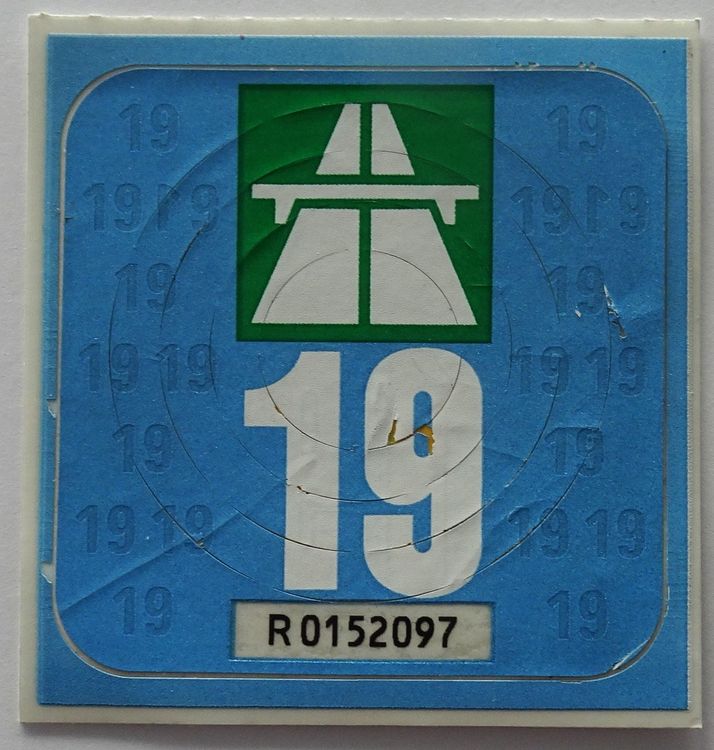 Vignette 2019 Autobahnvignette 19 Originalträger gebraucht (Gebraucht ...
