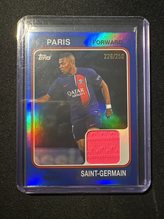 Topps Mbappé 228/250 Relic Fussball Karte PSG 2023/24 (Neu und ...