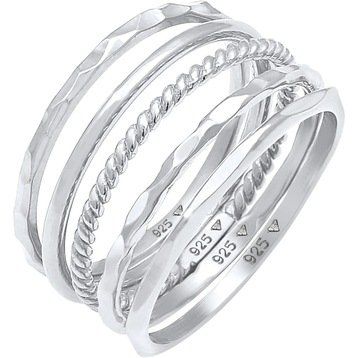 Elli Ring Stapelringe Bandring 5er Set 925 Silber Gr. 64 mm | Kaufen ...