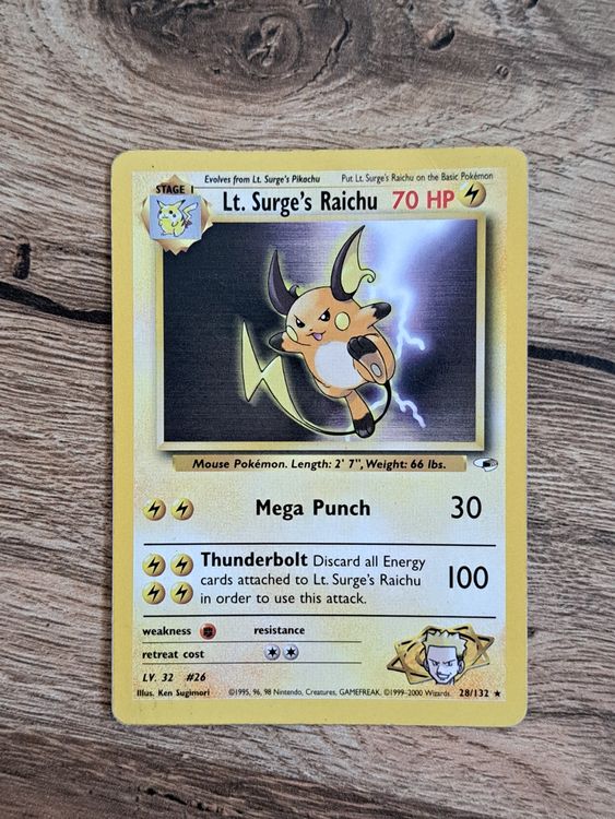 Pokémon Trading Card Game, Lt. Surge's Raichu, Gym Heroes (Gebraucht ...