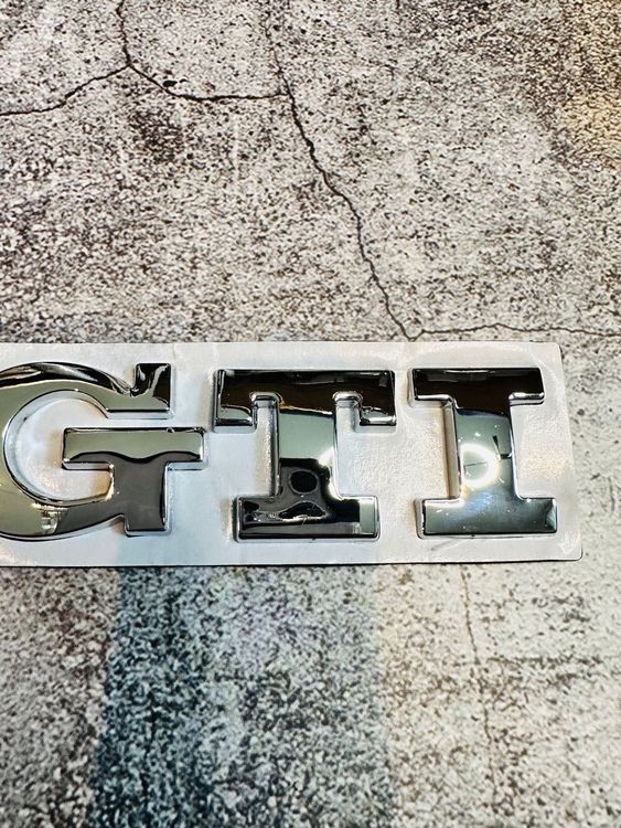 VW GTI Emblem Schriftzug Logo aus Metall NEU in Chrom (Neu und ...