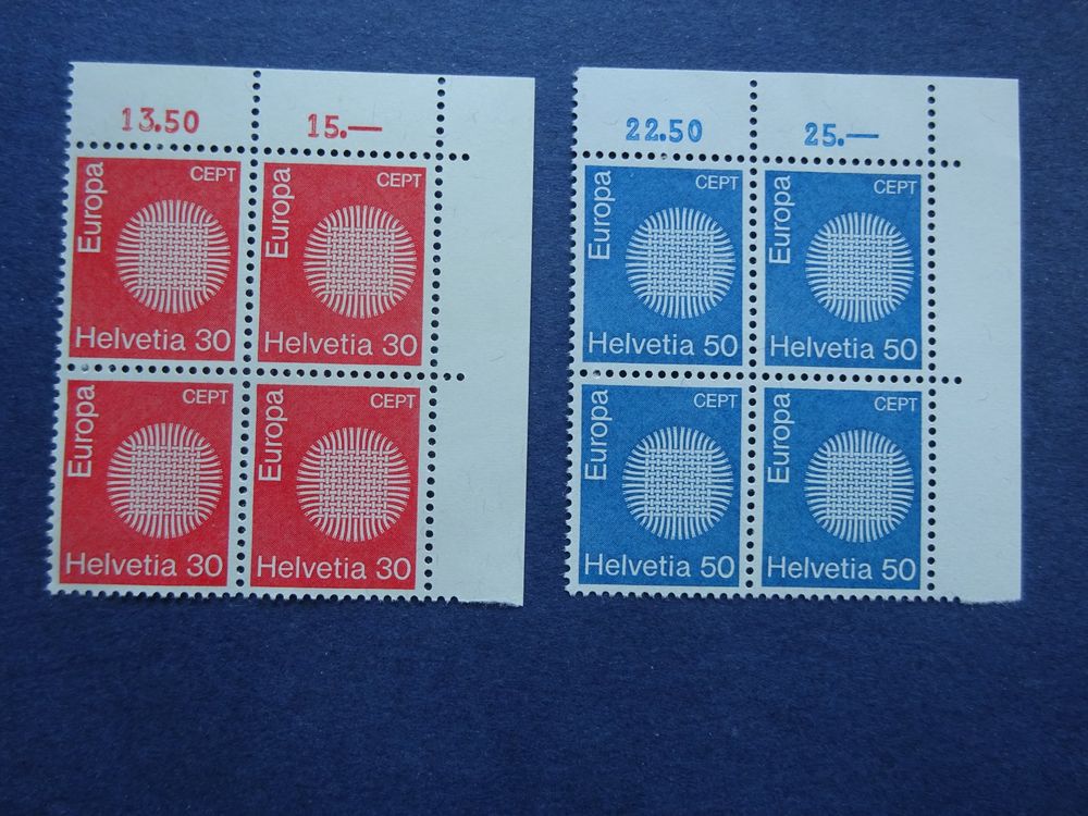1970 481 - 482 4er Block postfrisch**, Bogenecke (D'occasion) à ...