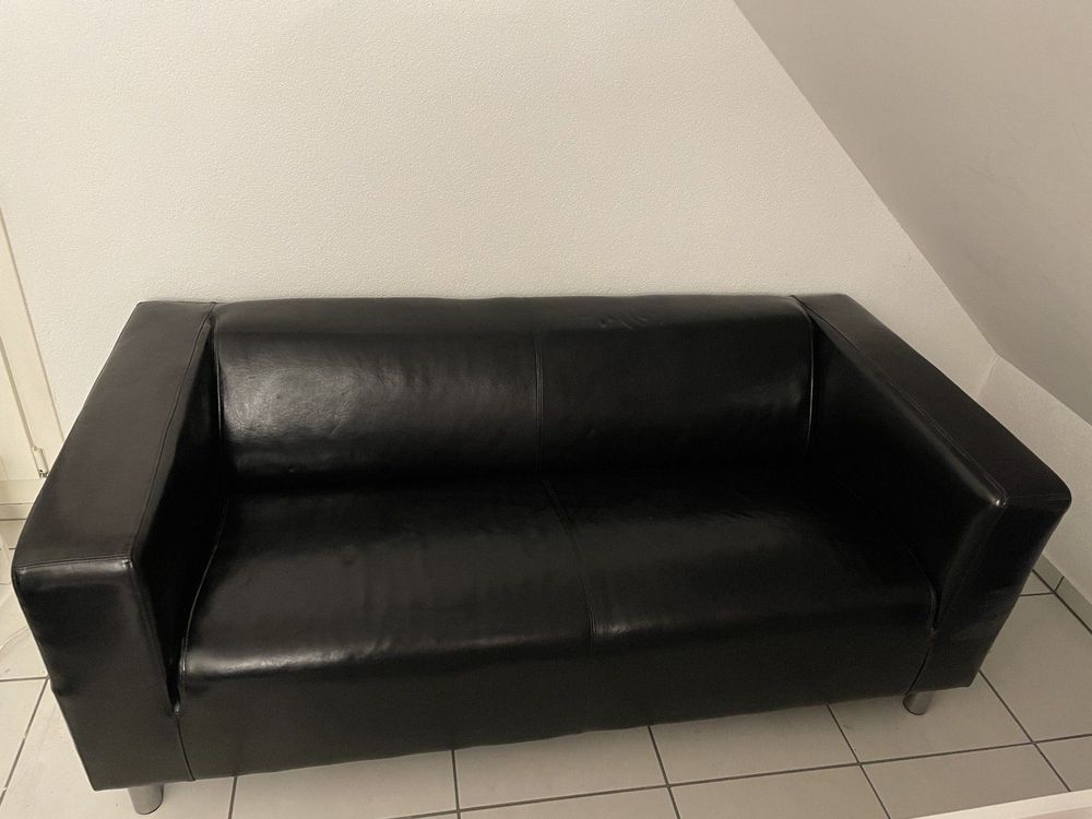 Ikea 2er Ledersofa Klippan schwarz | Kaufen auf Ricardo