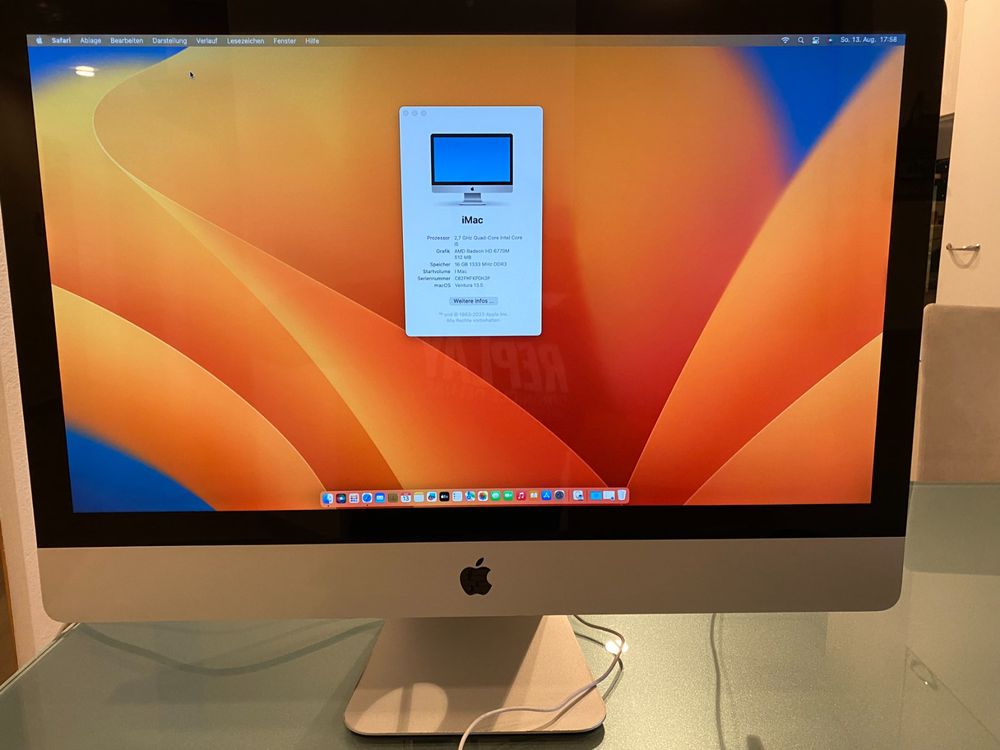 iMack 2011 27 i5 SSD HDD neu OSX Ventura 13.5 und Windows 11 | Kaufen ...
