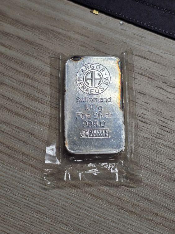 Silberbarren 100g Argor Heraeus Switzerland 999.0 (Neu (gemäss ...