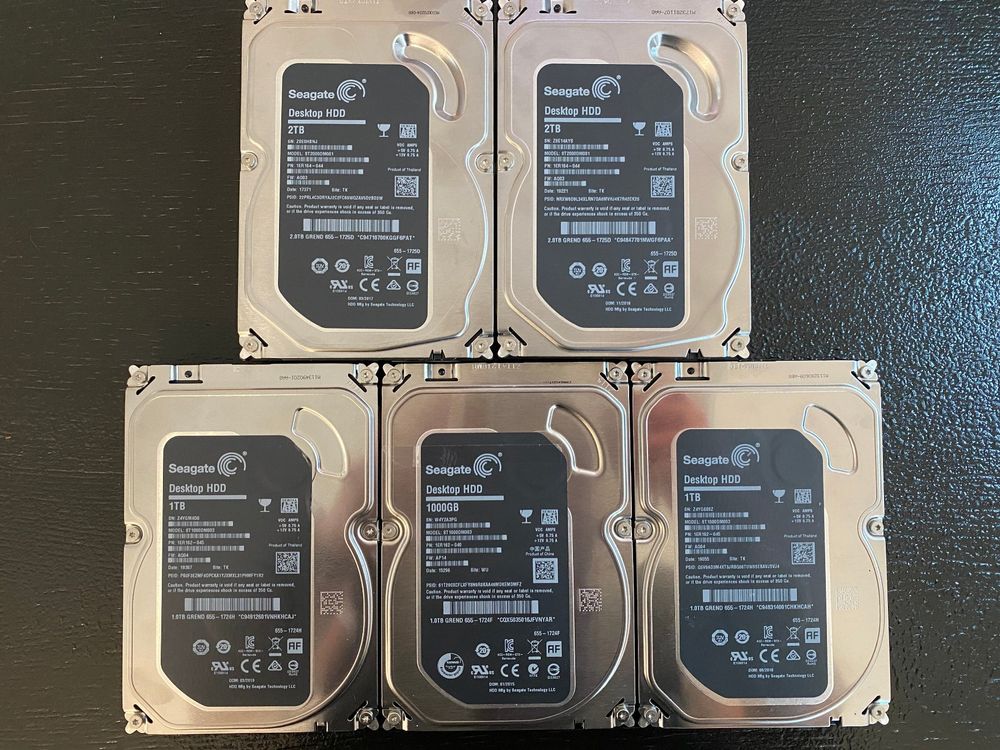 7TB HardDisk 3.5" frisch formatiert 2x 2TB und 3x 1TB HDD HD (Gebraucht ...