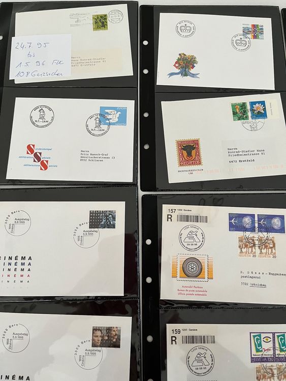 Album Schweiz mit 108 FDC/Sonderbriefe von 24.7.1995-1.5.96 (Gebraucht) in Murgenthal für CHF 5 ...