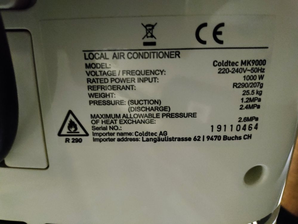 Klimagerät Coldtec MK9000, Neupreis war CHF 339.- (Gebraucht) in ...