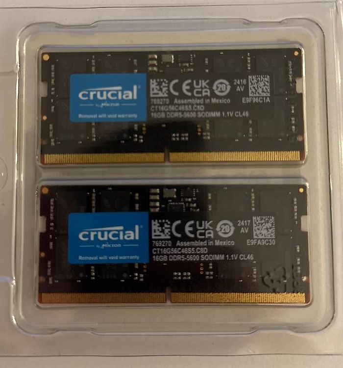 Crucial DDR5 Memory 16 GB, 3x vorhanden (Gebraucht) in Bülach für CHF ...