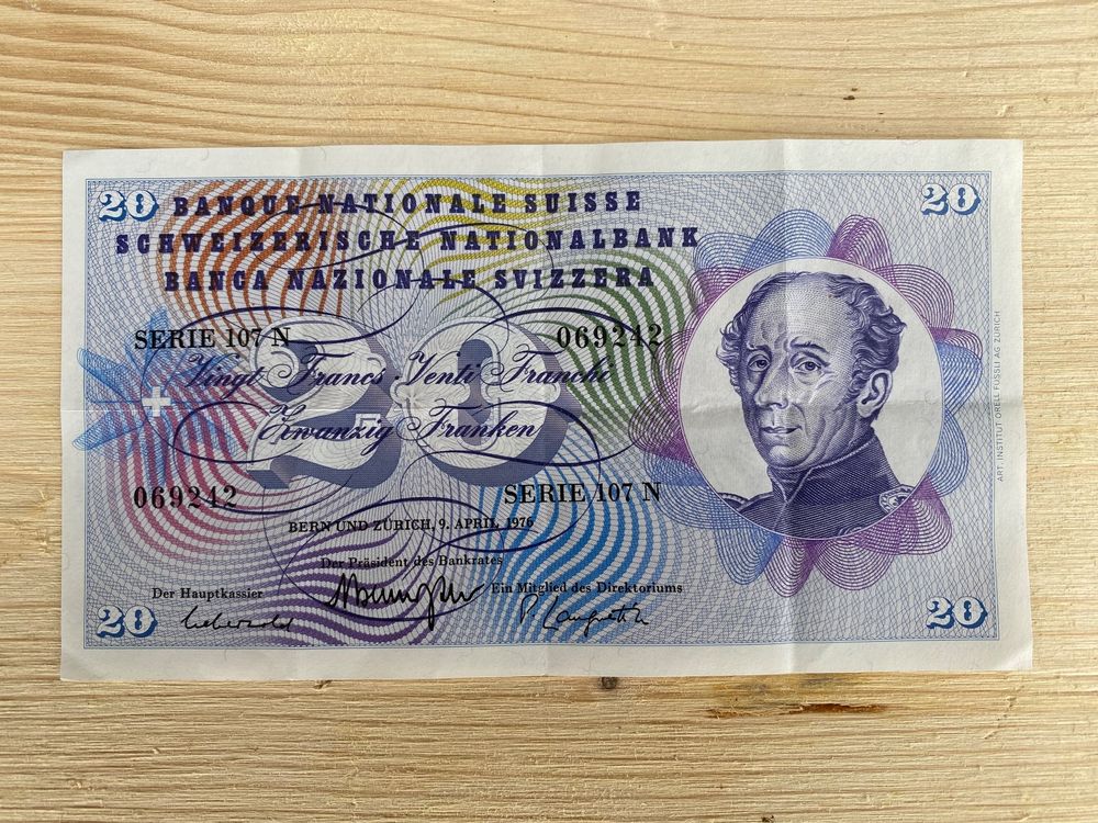 Banknote Schweiz CHF 20 1976 | Kaufen auf Ricardo