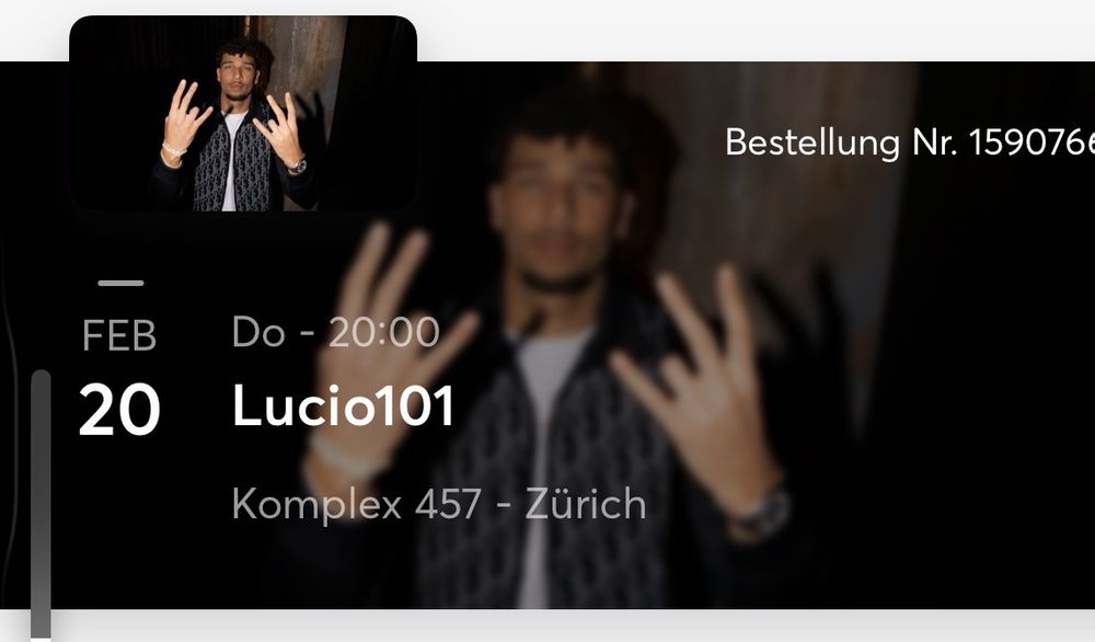 1x Lucio101 Ticket Stehplatz Zürich (Neu und originalverpackt) in ...