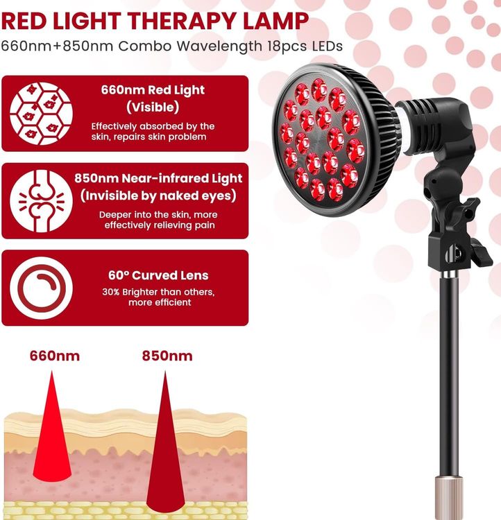 near infrared light therapy 18 LEDs 660 nm und 850 nm Combo (Neu ...