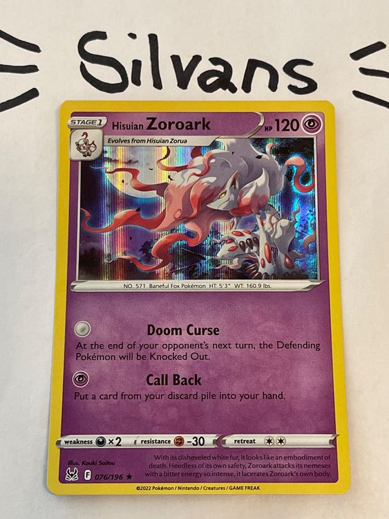 Zoroark Holo 076/196 Lost Origin Verlorener Ursprung EN | Kaufen auf Ricardo