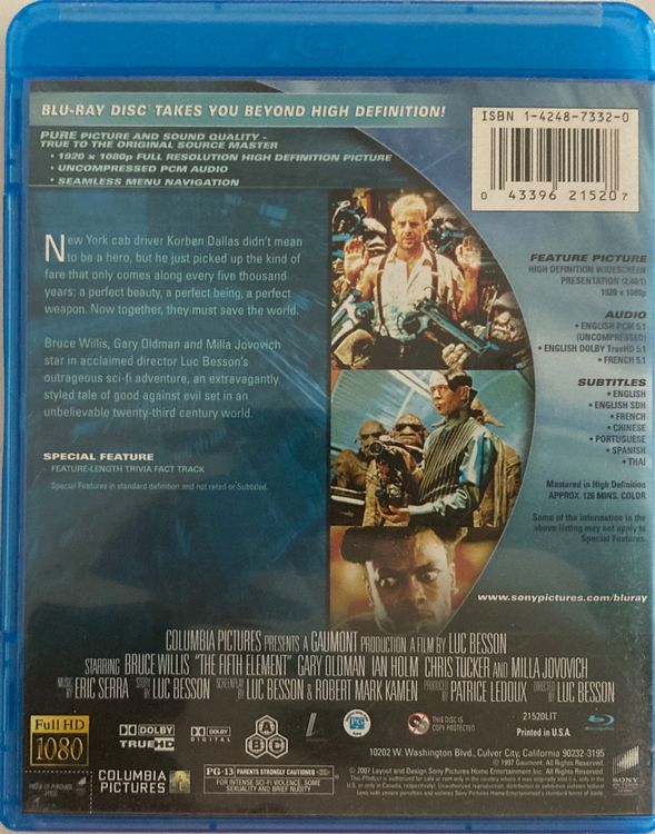 BRUCE WILLIS - THE FIFTH ELEMENT (D'occasion) à Poliez-Pittet pour CHF ...