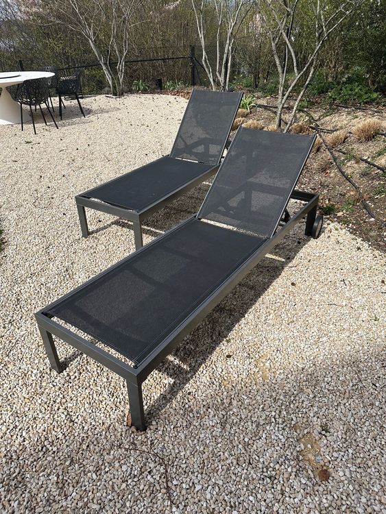 Liegestuhl acamp® RIMINI198x60x35cm anthrazit mit Rollen (Gebraucht) in ...