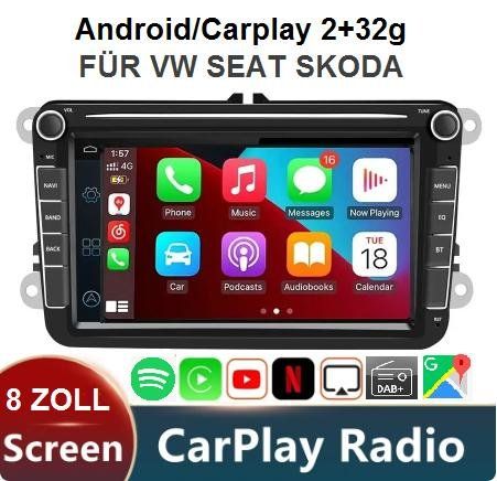 VW SEAT SKODA ANDROID RADIO Carplay & AndroidAuto 2+32GblB (Neu und originalverpackt) in ...