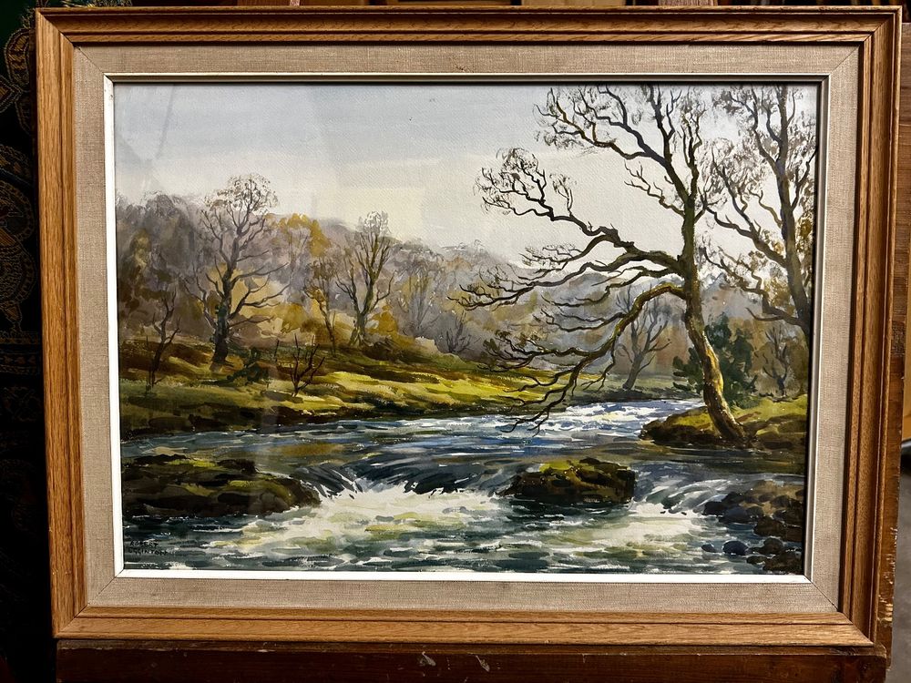 Paysage, ruisseau, nature, aquarelle signée R.EGGINTON 1943. | Kaufen auf Ricardo