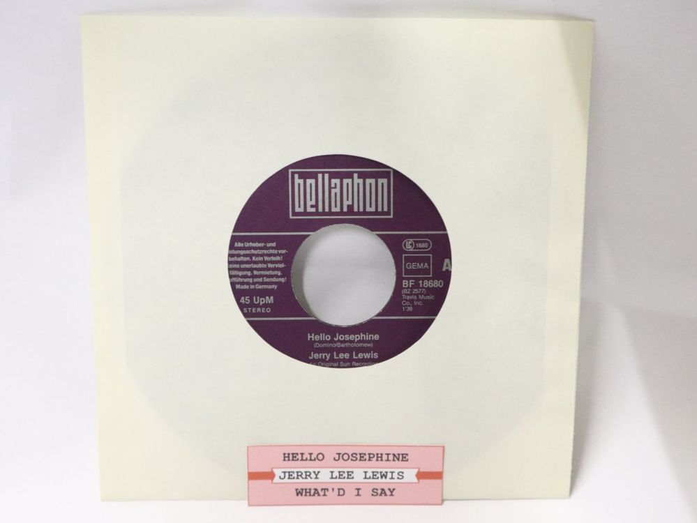 Vinyl Single Jerry Lee Lewis Hello Josephine für Jukebox | Kaufen auf ...