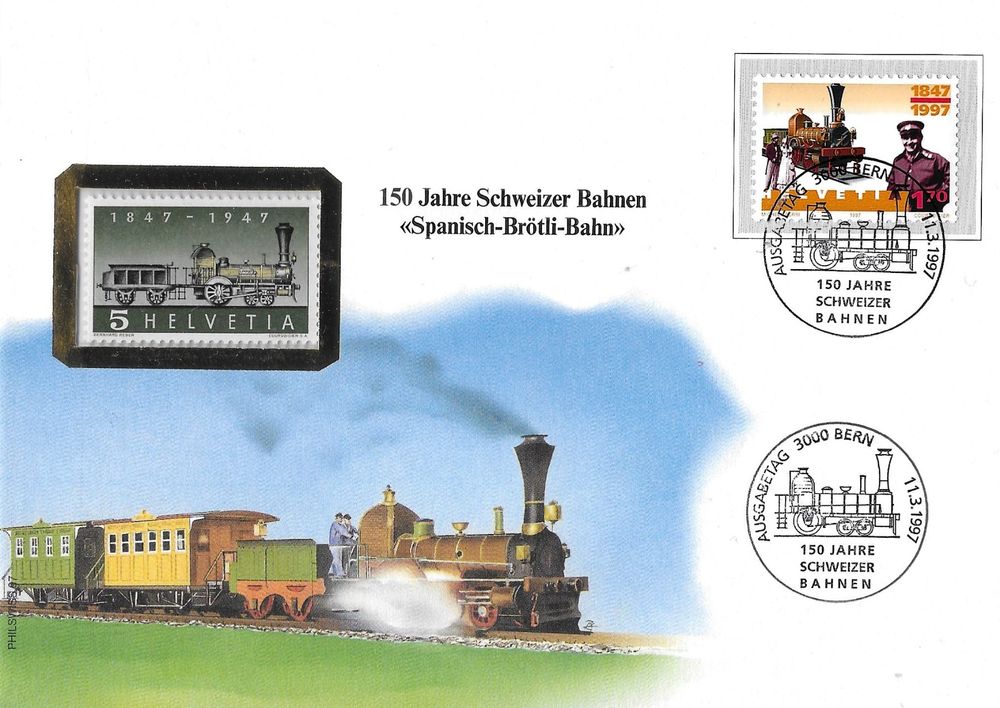 Brief 150 Jahre Schweizer-Bahnen 1997 (Gebraucht) in Zürich für CHF 3 – mit Lieferung auf ...