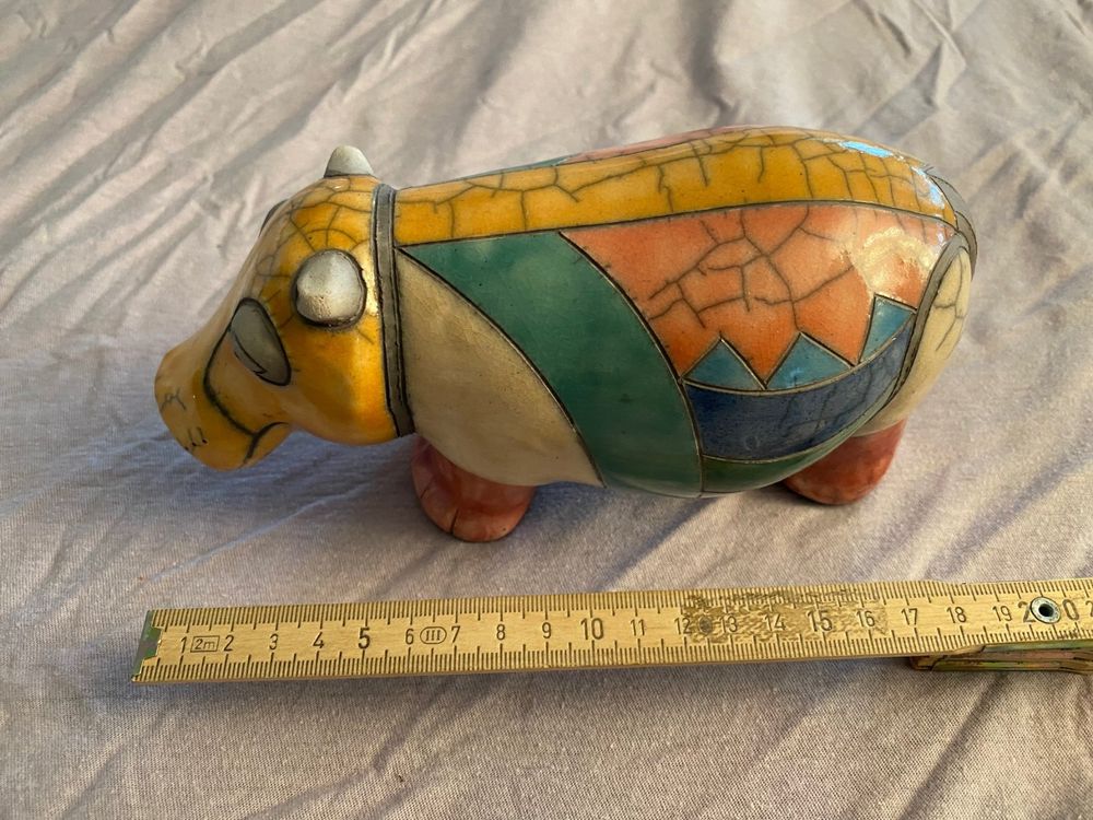 Vintage Fenix Südafrika Raku Keramik Nilpferd Figur (Gebraucht) in Affoltern am Albis für CHF 10 ...