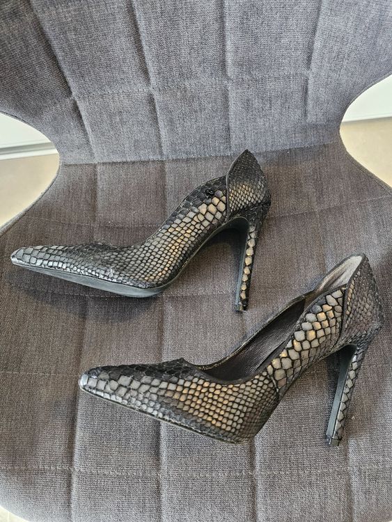 Escarpins "Replay" en cuir gris anthracite façon python (Neu (gemäss ...