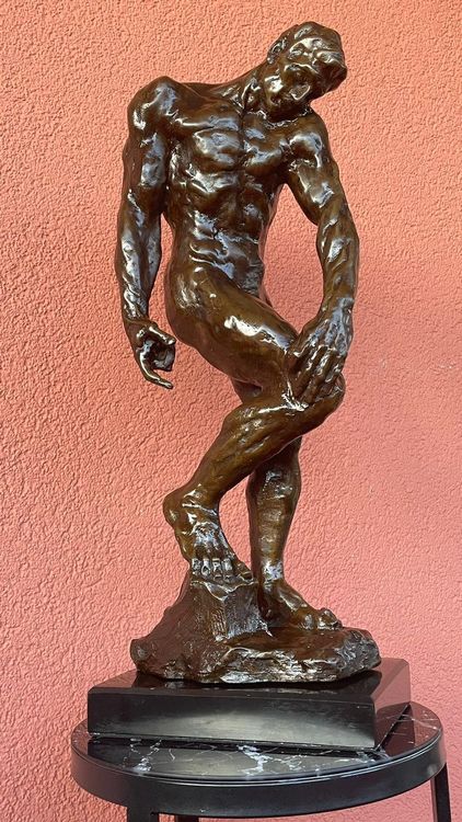 Adam Statue Rodin, Bronze Berühmtes Sammlerstück 55cm 10kg (Neu und ...