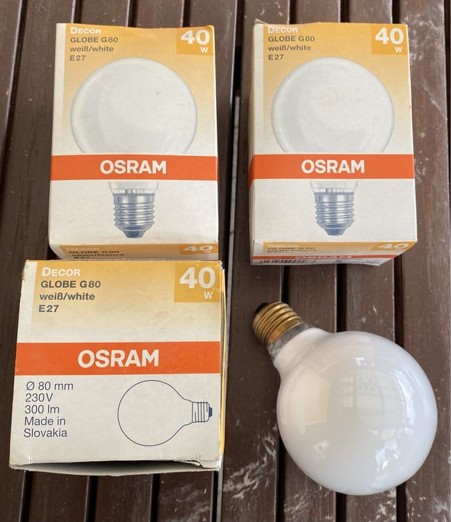 Glühbirne 40W Globe G80 E27 3 Stück (Neu und originalverpackt) in Mörschwil für CHF 2 – mit ...