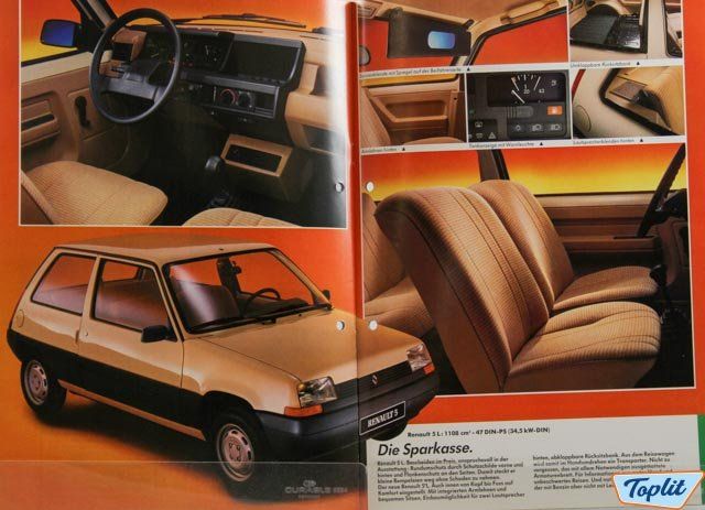 PROSPEKT RENAULT 5 - SUPER 5 ALLE INKL. GT TURBO C405 - 1986 (Gebraucht ...