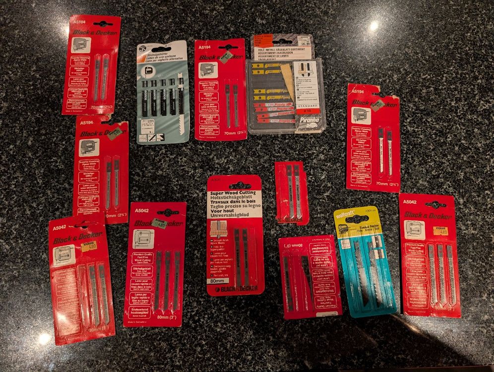Stichsägeblätter Set: Black&Decker, Piranha, Wolfcraft (Neu (gemäss ...