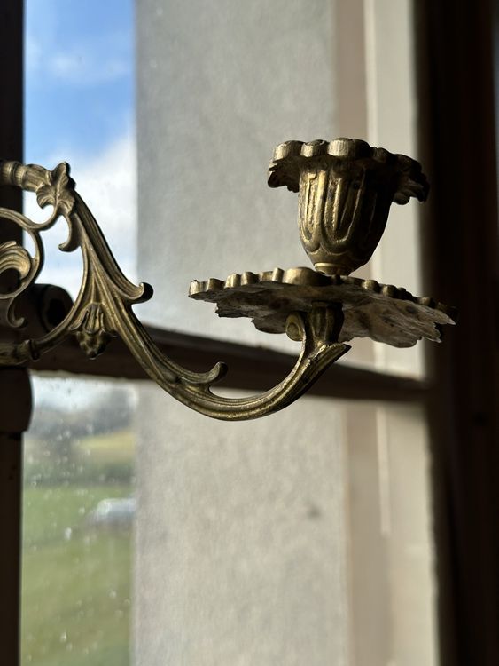 Antike Wand-Kerzenhalter, Jugendstil, Messing (Gebraucht) in Langenthal für CHF 25 – nur ...
