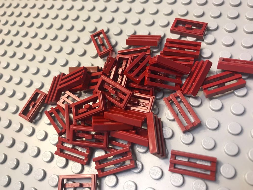 Lego 19x Platte 1x2 mit Gitter (2412) dunkelrot (Gebraucht) in Basel für CHF 1.15 – mit ...