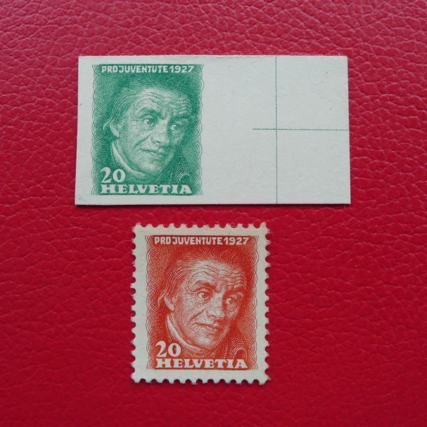 1927 Probedruck in grün PRO JUVENUTE: J43.P2, Kat: 250.-+ (Gebraucht) in Sursee für CHF 120 ...