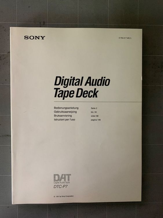 SONY DTC-P7 Digital Audio Tabe Deck (Gebraucht) in Meilen für CHF 55 ...