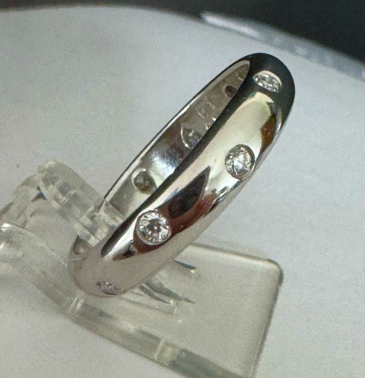 Tiffany Platin-Ring mit 10 Stück Brillanten rundherm (Gebraucht) in ...