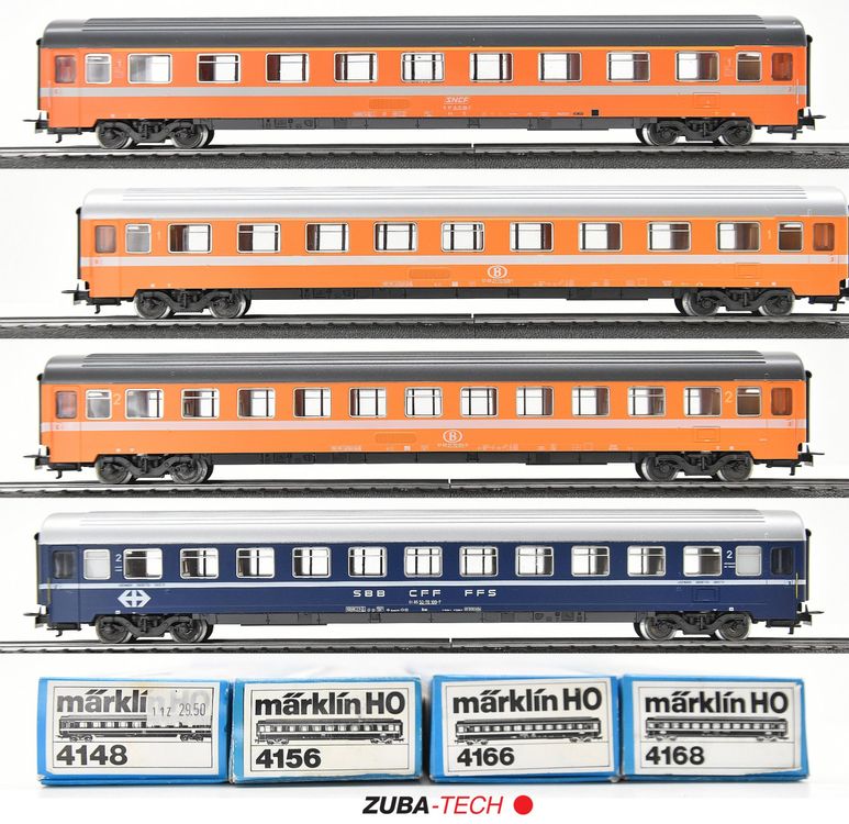 Märklin 4x Eurofima-Personenwagen der SBB/SNCF H0 WS mit OVP | Kaufen ...