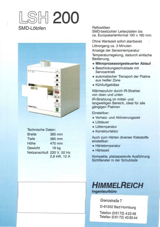 SMD-Lötofen LSH 200 (Neu (gemäss Beschreibung)) in Möhlin für CHF 375 ...