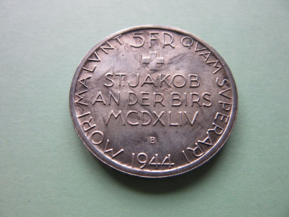 Gedenkmünze 5 Franken 1944 "St. Jakob" (Gebraucht) in Degersheim für CHF 13 – mit Lieferung auf ...