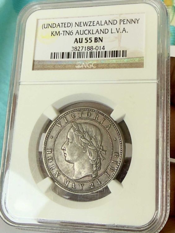 New Zealand 1 Penny 1871 RARE with NGC grade (Neu (gemäss Beschreibung ...