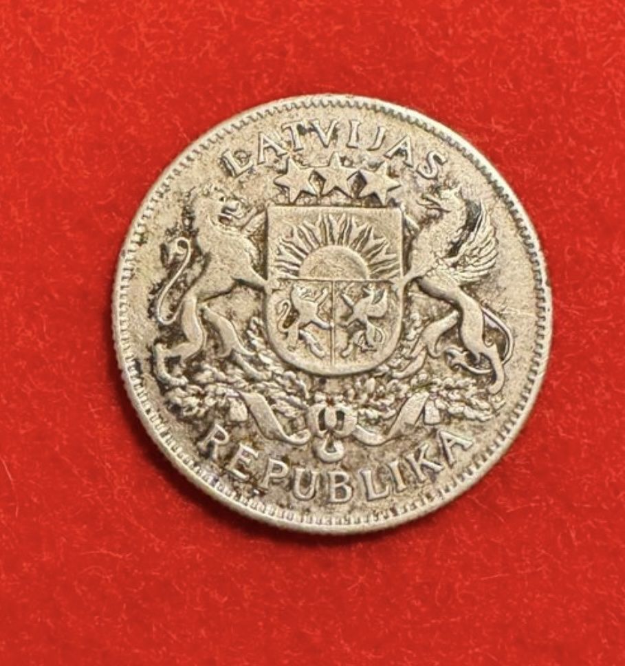 Latvia 2 Lati Silver Coin 1925, Latvijas Republika Vintage (Gebraucht ...