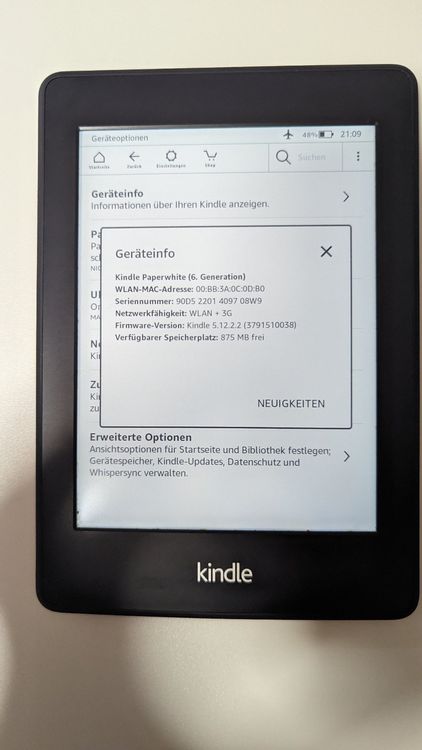 Kindle Paperwhite 6. Gen WLAN+3g Version (Gebraucht) in Luzern für CHF ...