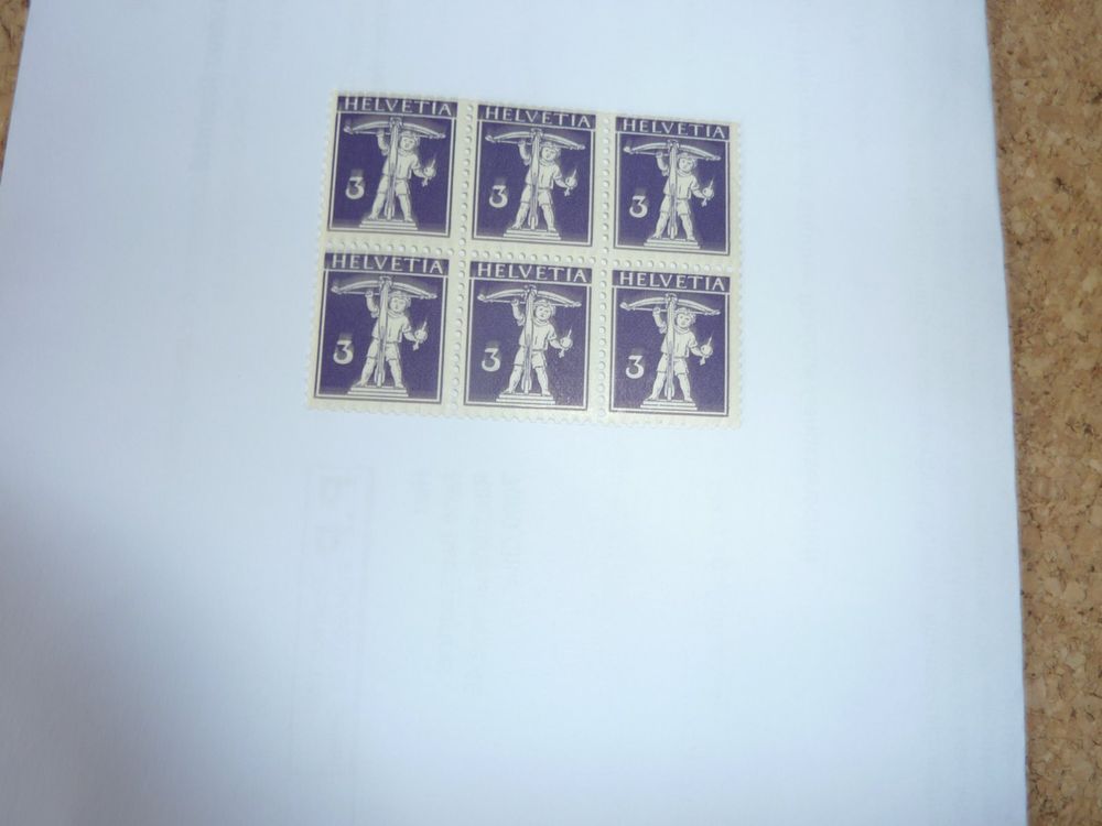 Tellknabe mit Armbrust 3 Rappen 6er Block postfrisch (Gebraucht) in Chur für CHF 0.5 – mit ...