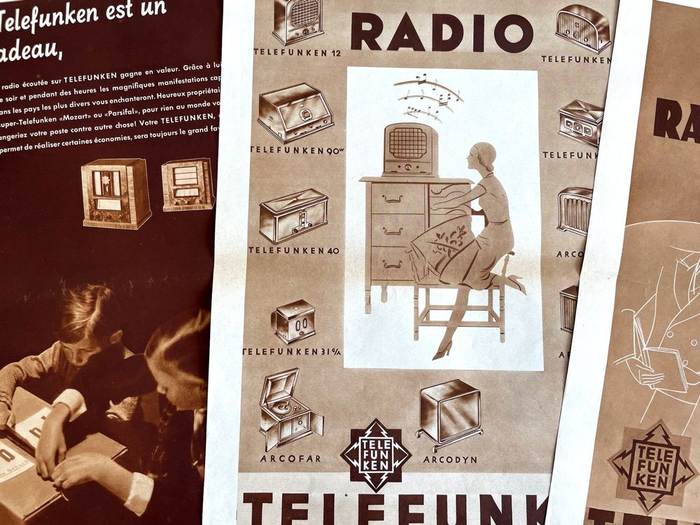 Telefunken - 3 alte Werbungen / Anciennes publicités 1929/33 (Gebraucht ...