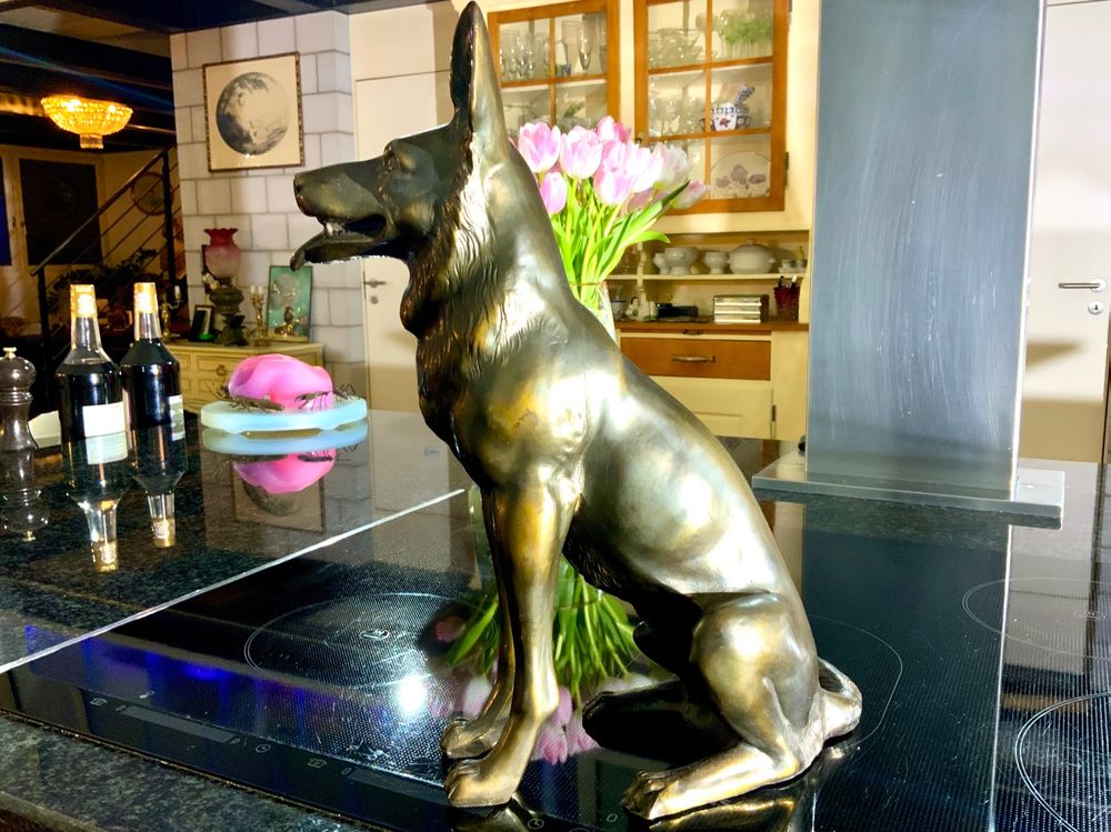 ART DECO SKULPTUR DER HUND ZINKGUSS BRONZIERT FRANCE,1930 (Gebraucht ...