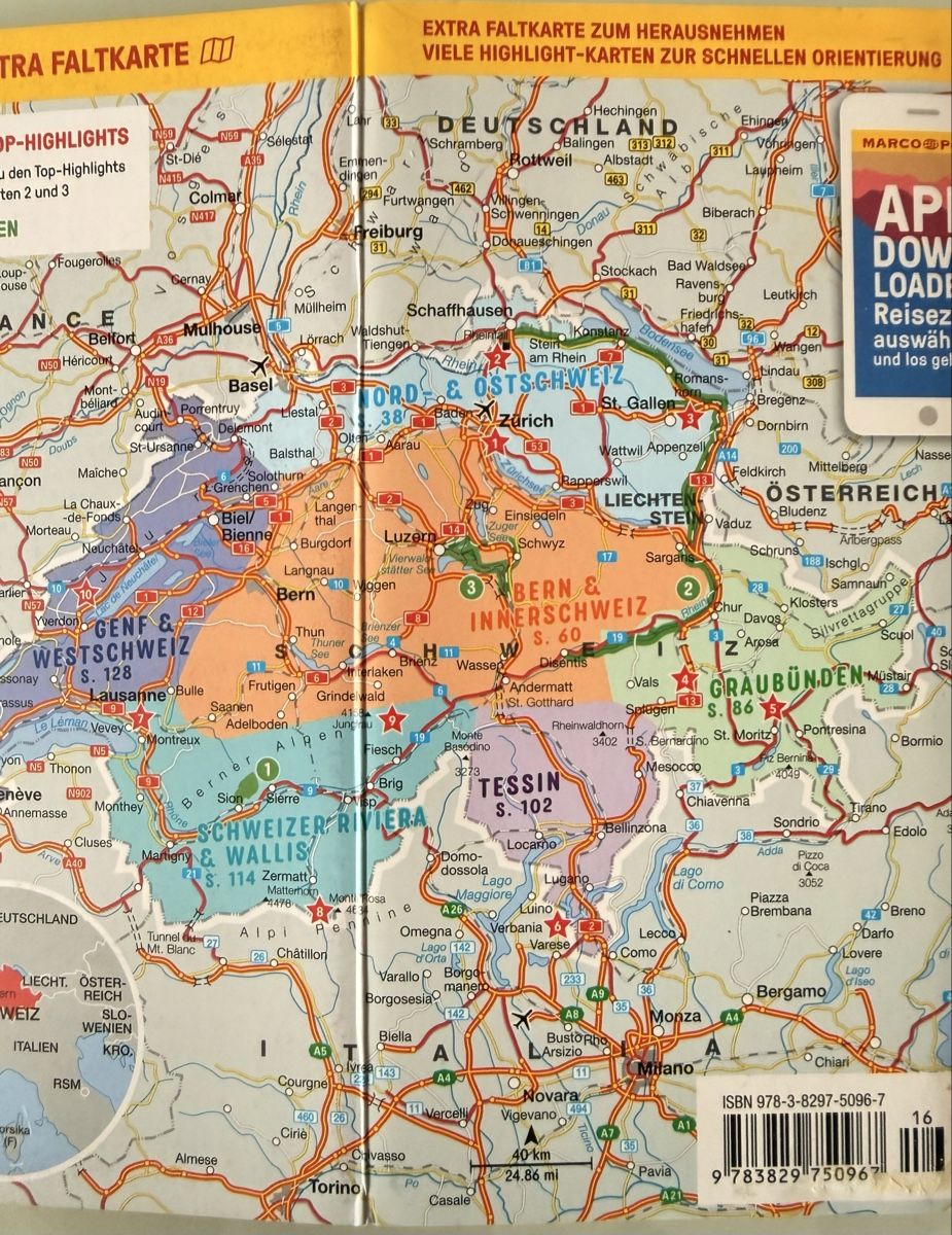 Schweiz Marco Polo Top Zustand! Luzern Zürich Bern Lausanne (Neu ...