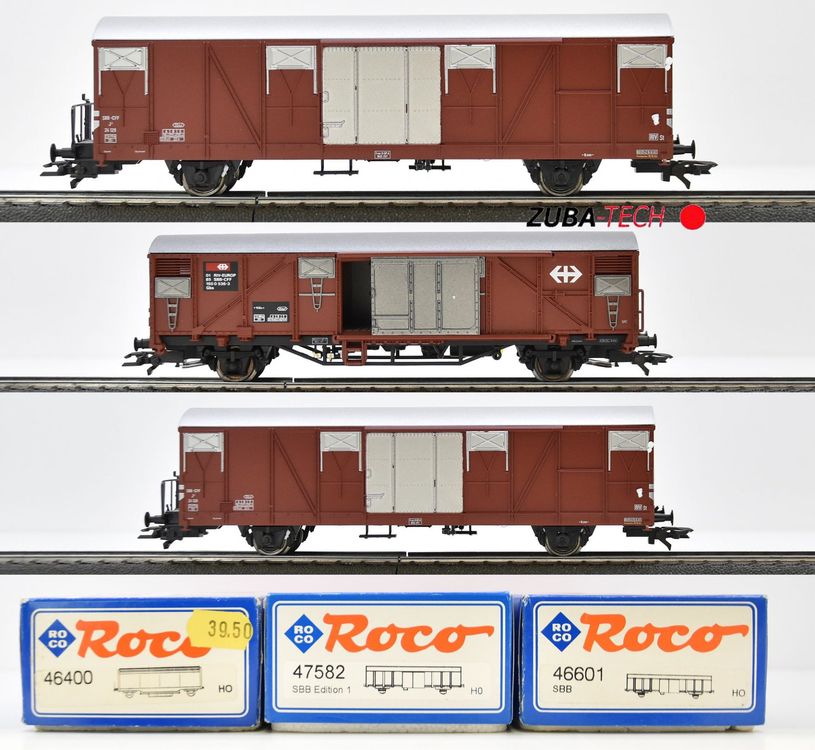 Roco 3x Gedeckte Güterwagen SBB H0 GS mit OVP (Gebraucht) in St. Gallen für CHF 50 – mit ...