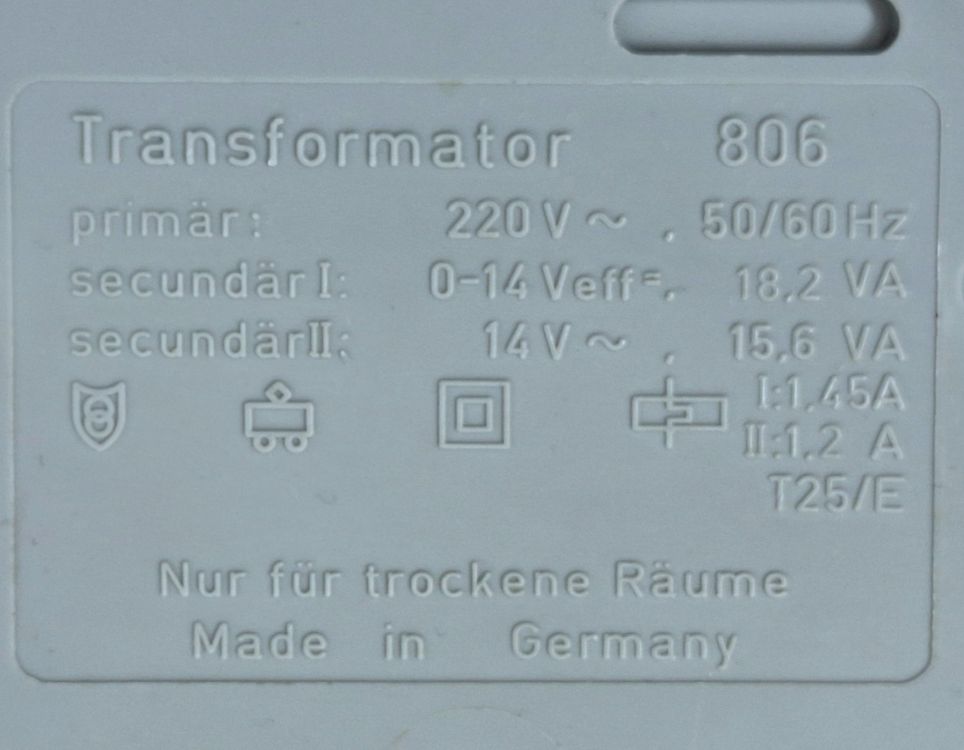 Modelleisenbahn Transformator Trafo Titan 806 (Gebraucht) in Belp für ...