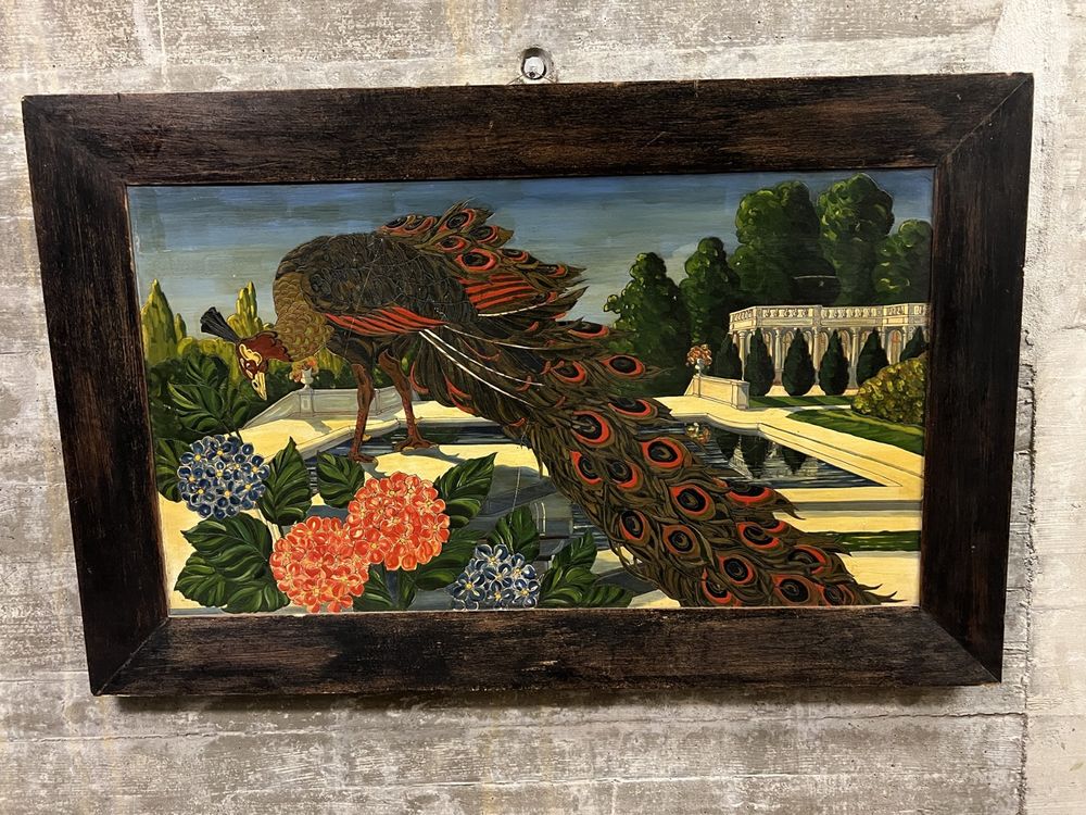 Grand tableau ancien représentant un paon | Kaufen auf Ricardo