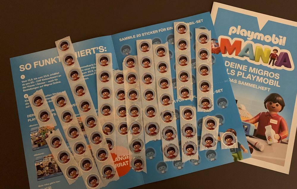 Migros Mania Playmobil, 66 Sticker (Neu und originalverpackt) in ...