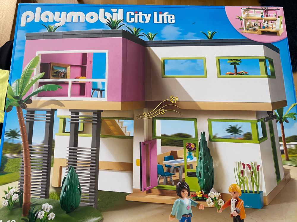 Playmobil Moderne Villa 5574 mit Gästebungalow 5586 (Gebraucht) in ...